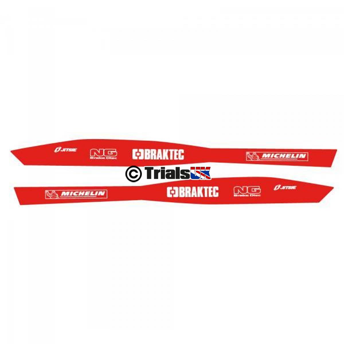 Jitsie GasGas Swingarm Decals - Michelin/Braktec/NG Logo - 2019 - 2020 ...