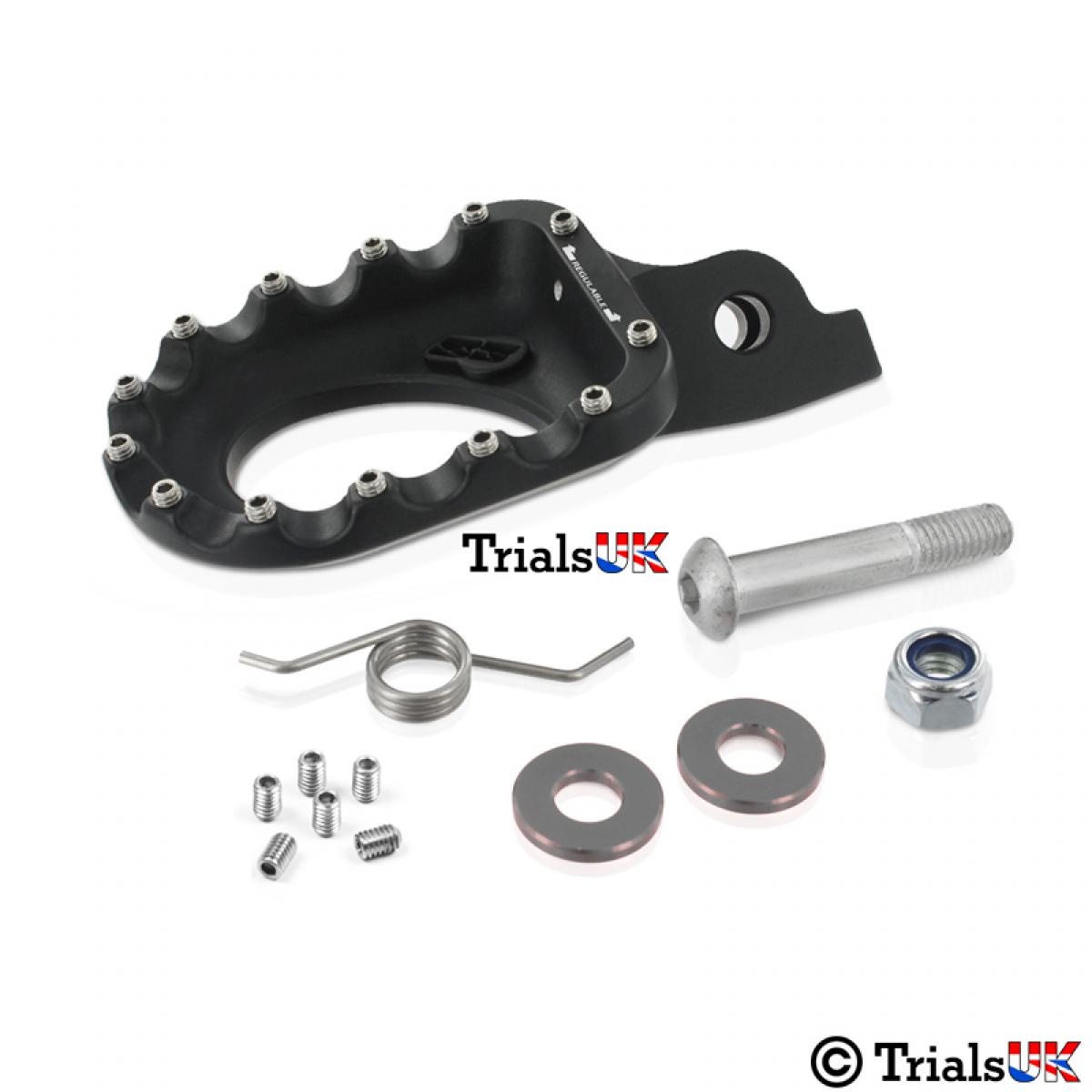 S3 Hardrock Aluminium Trials Foot Pegs/Footrest - Variable Positioning ...